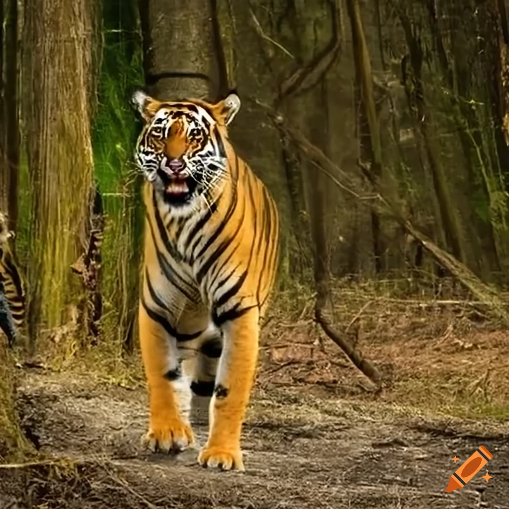 Tiger running on Craiyon