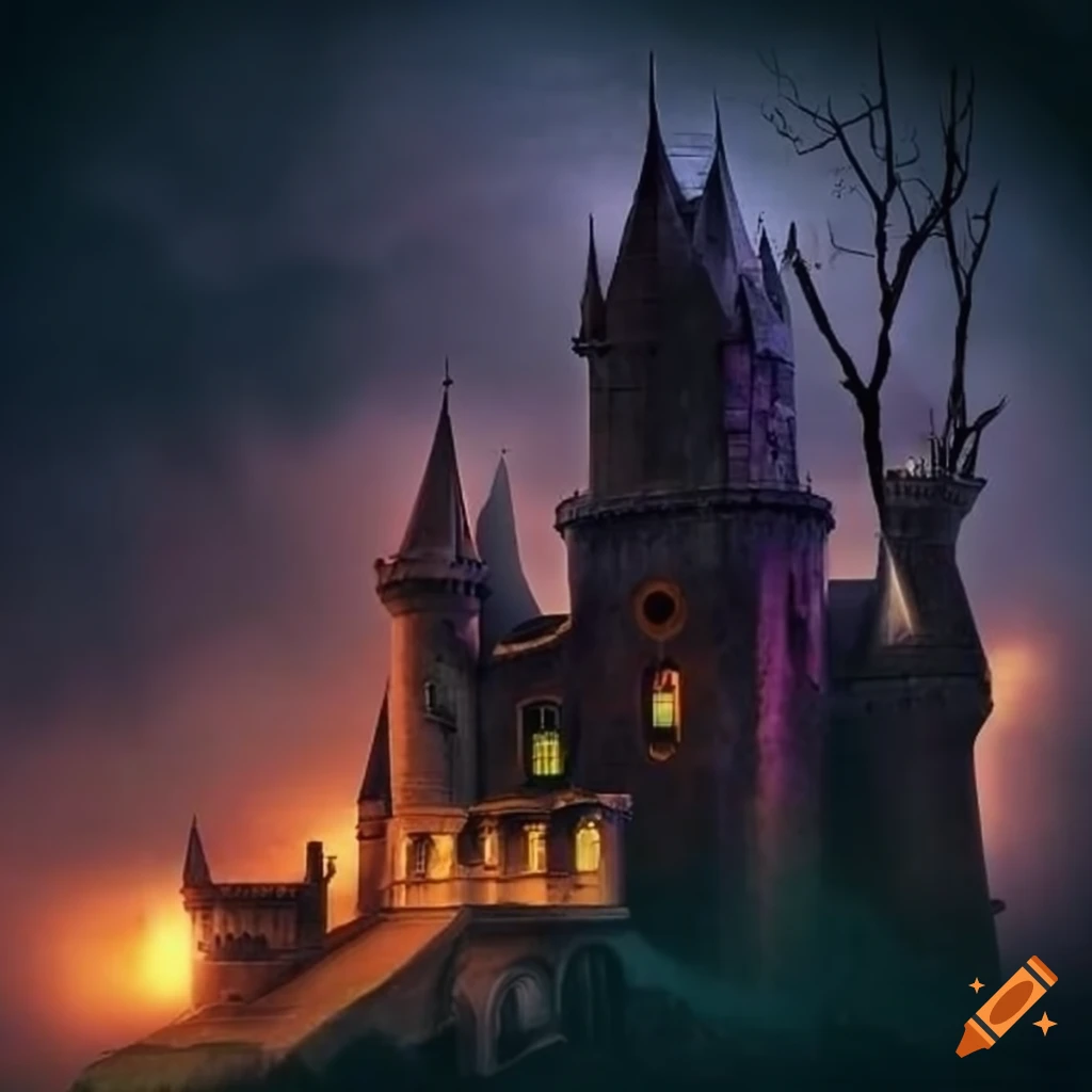 Haunted castle atmosphere on Craiyon