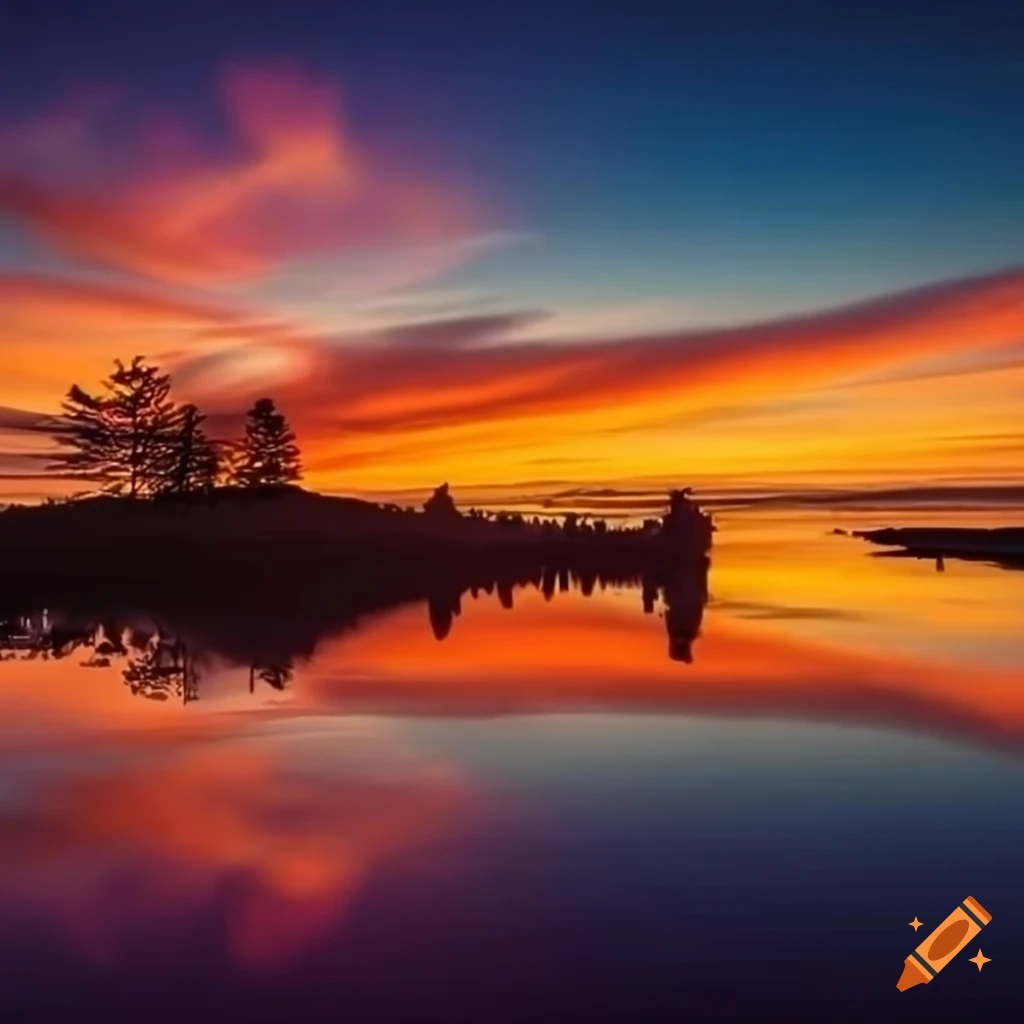 Realistic epic sunset view on Craiyon