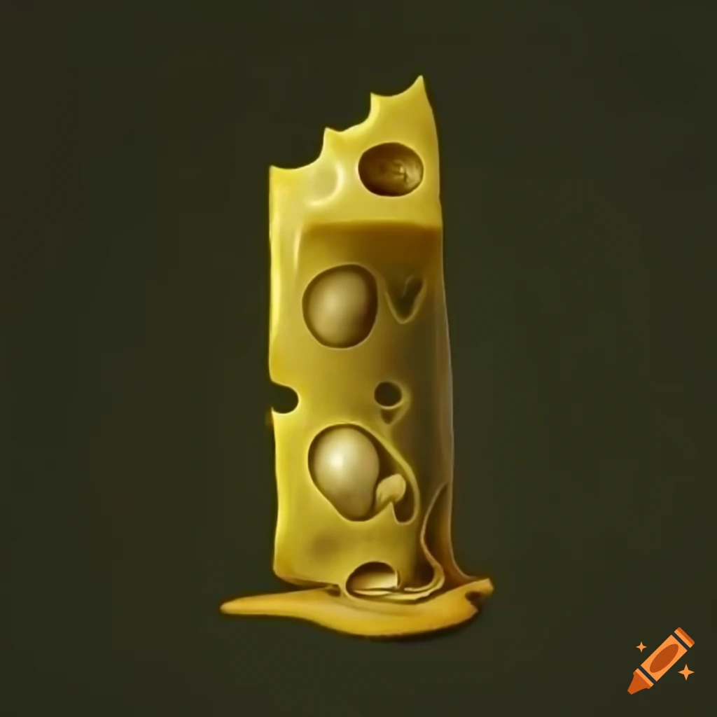 Surreal painting of melting cheese and eggs inspired by escher and ...