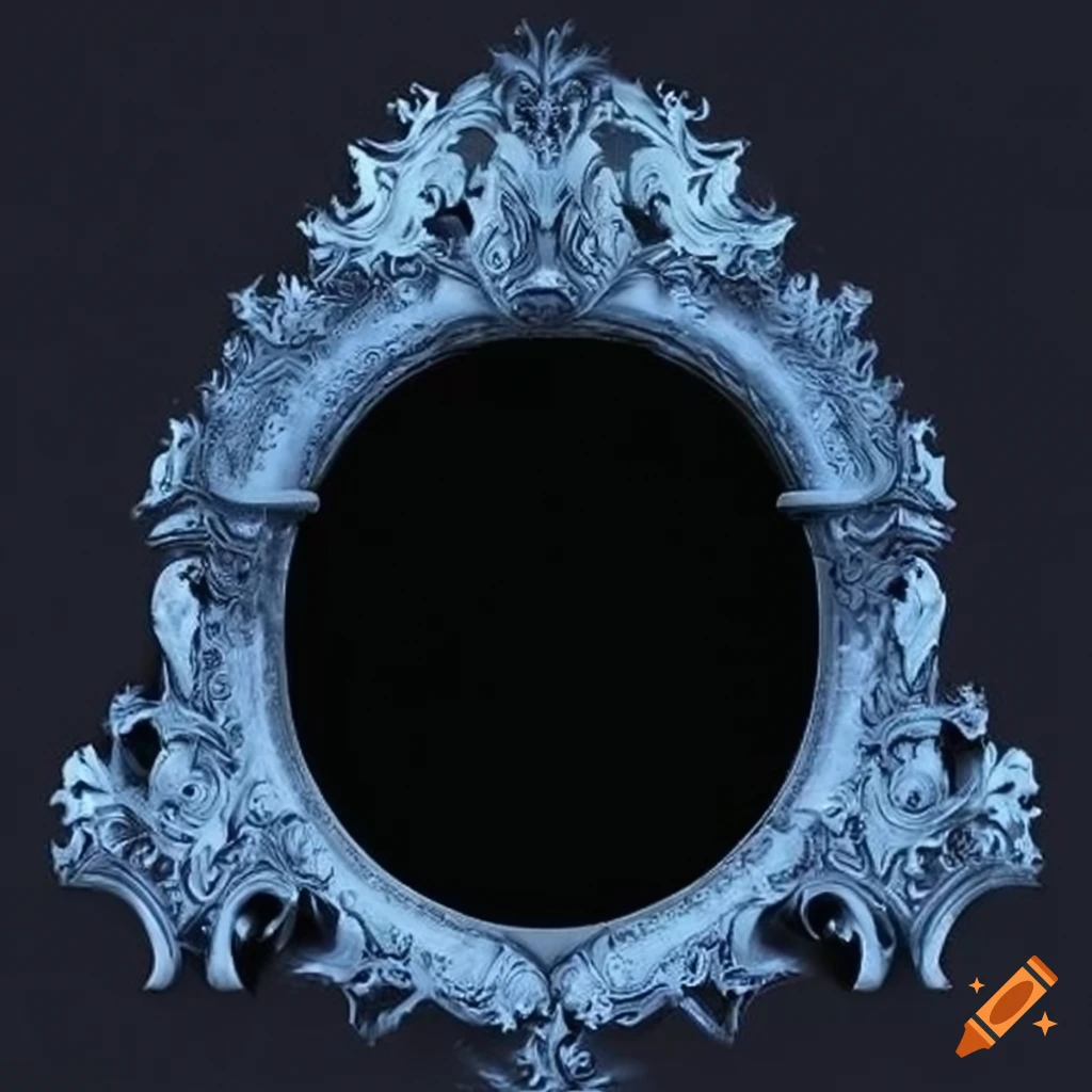 All blue gothic frame in a side position on Craiyon