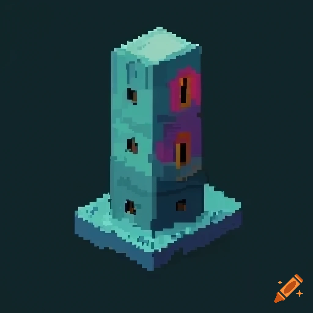 Pixel art of an isometric plug with dithering on Craiyon
