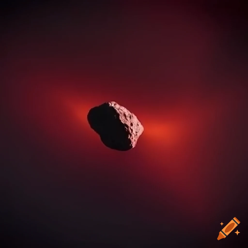 Red asteroid in a black room on Craiyon