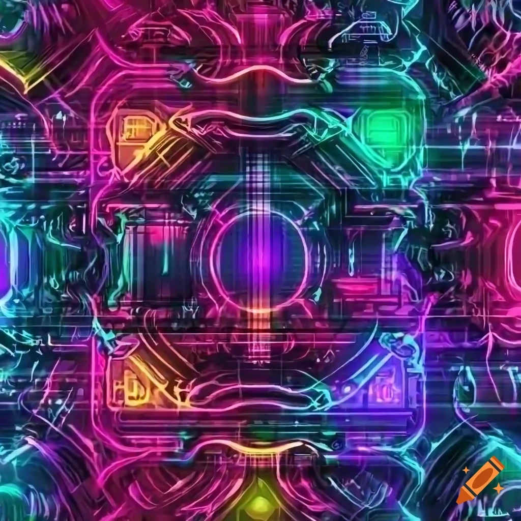 Neon cybergrind floor texture on Craiyon