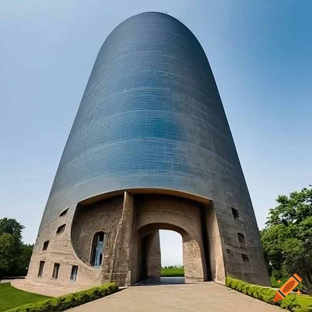 Lotus tower - magnificent brutalist architecture with intricate design details on Craiyon