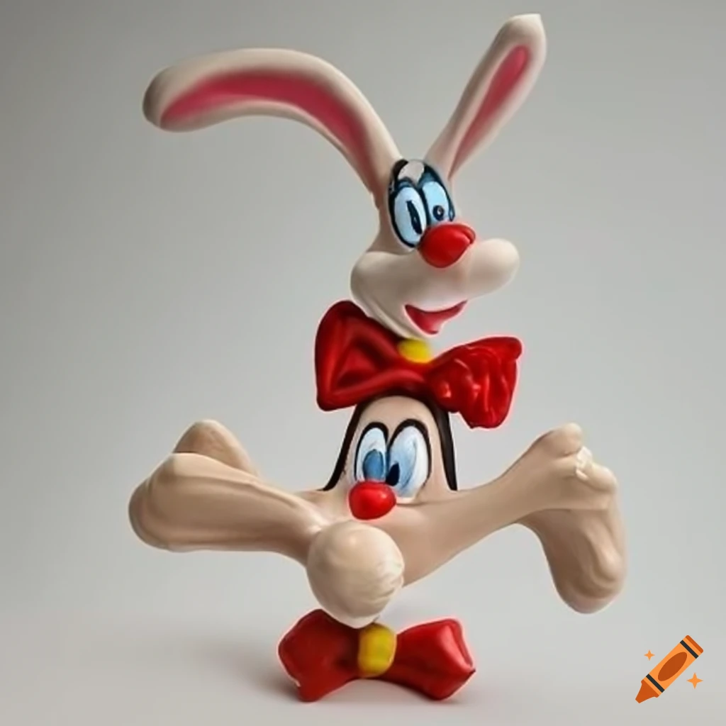 Roger rabbit head sculpted from plasticine on Craiyon
