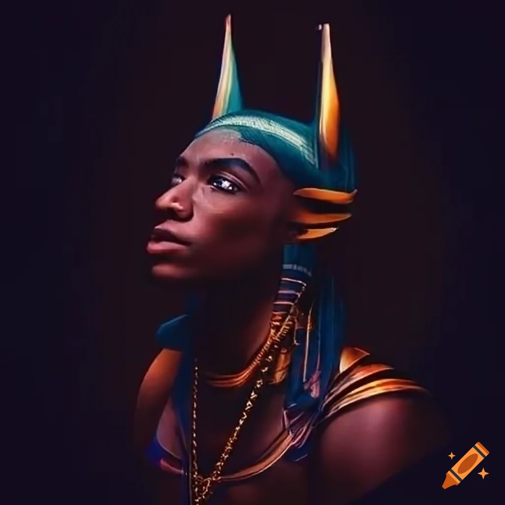Anubis dressed as a hip-hop rapper on Craiyon