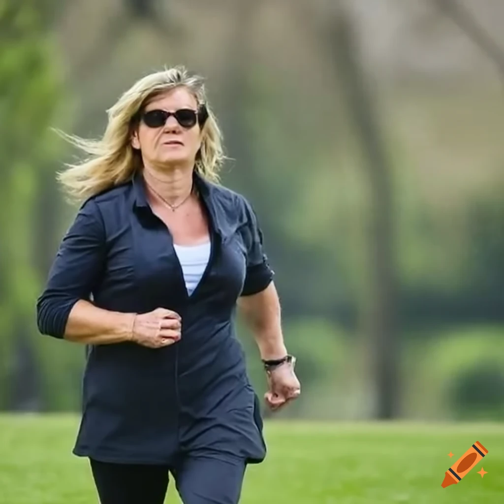 Female Gordon Ramsay walking in the park on Craiyon