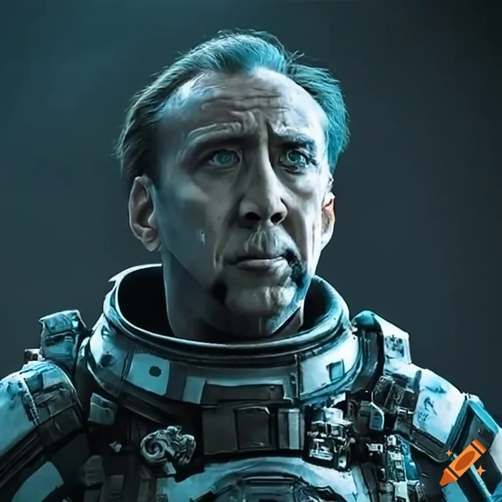 Nicolas Cage in a real-life adaptation of Dead Space movie on Craiyon