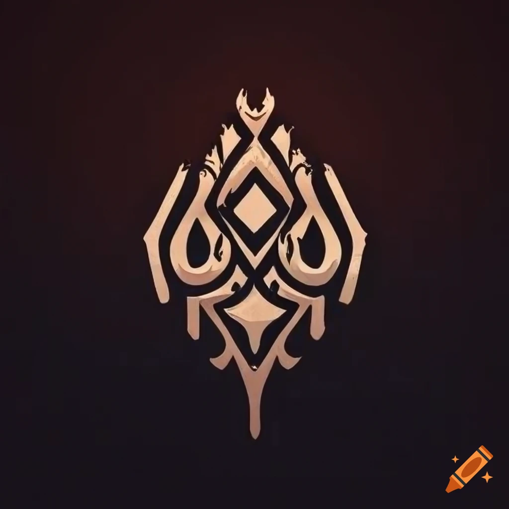 Medieval rpg fantasy logo ornament in minimalistic style on Craiyon