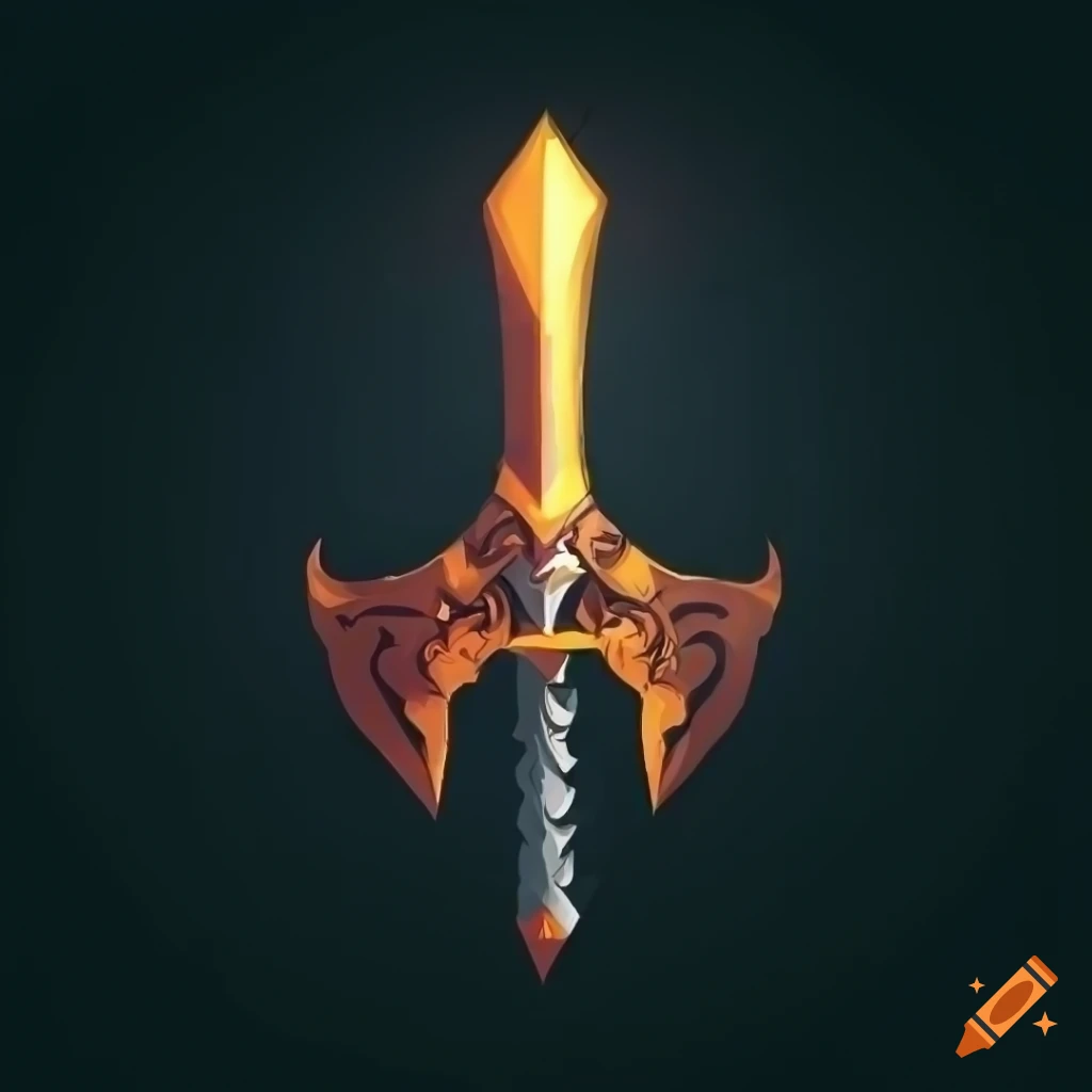 Minimalistic banner logo featuring swords for rpg on Craiyon