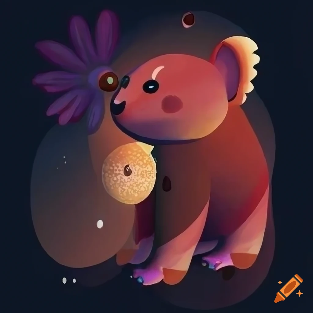 Abstract primitive art cosmos landscape with animals on Craiyon