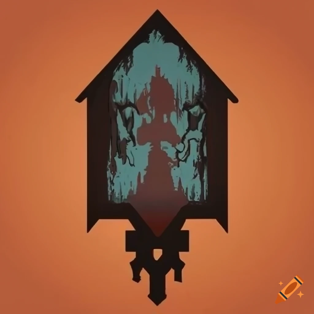 Oldschool RPG minimalistic stronghold logo banner on Craiyon