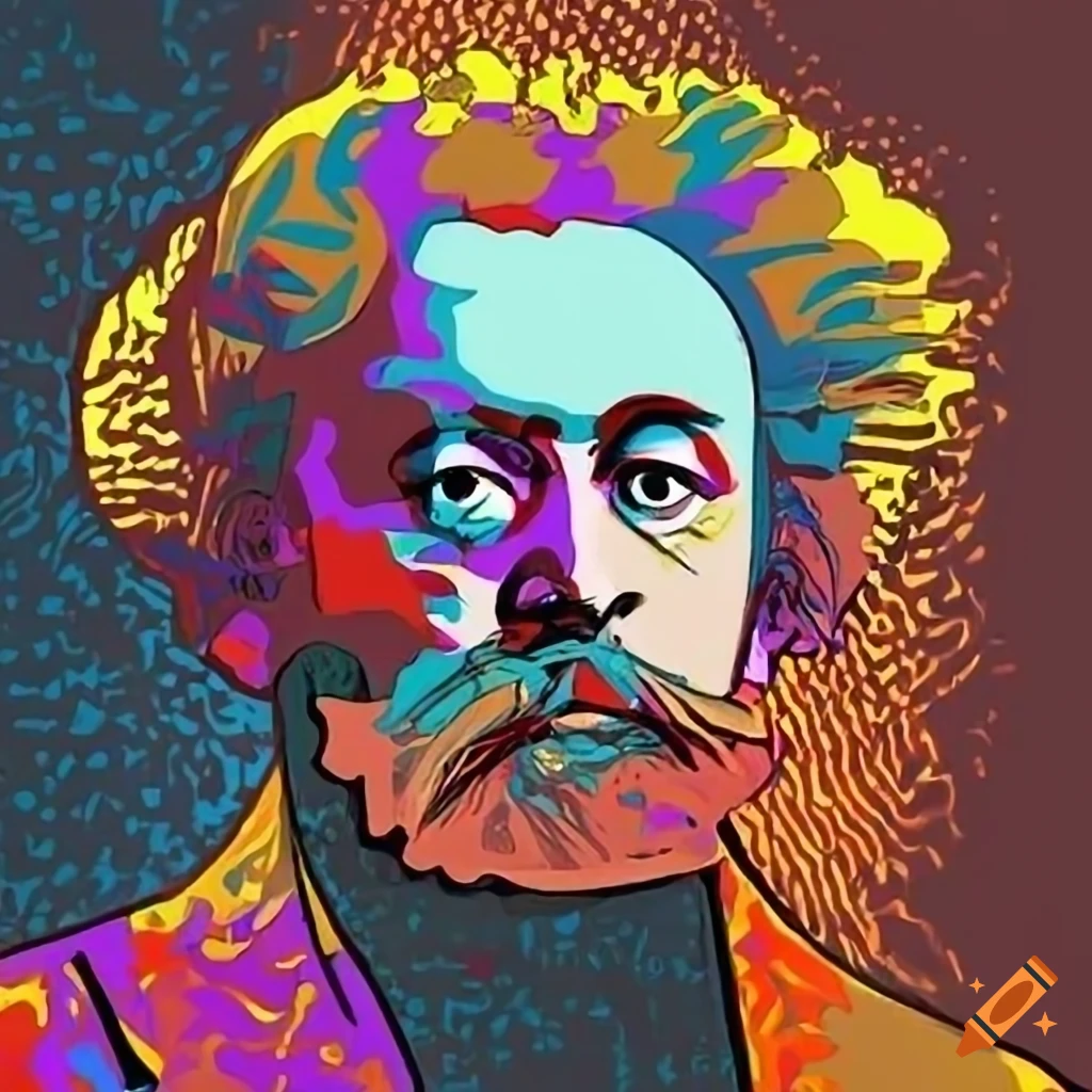 Modest mussorgsky depicted in pop art style on Craiyon