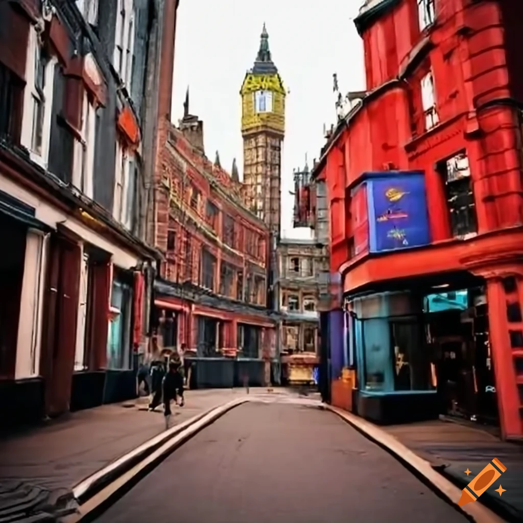 Colorful london with different shots in a ps1 graphic style on Craiyon