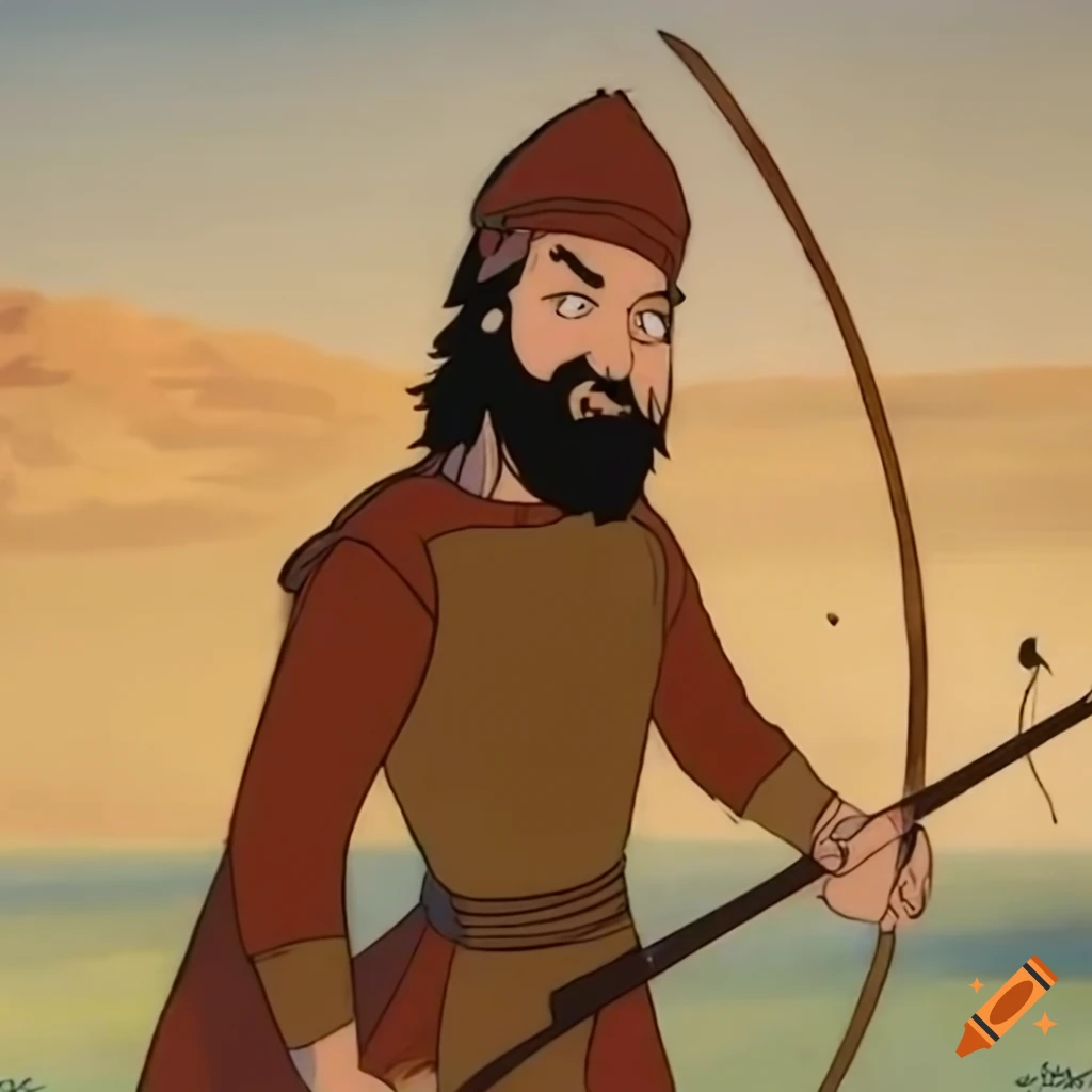 Handsome Persian rogue in leather armor with a longbow in Tolkien ...