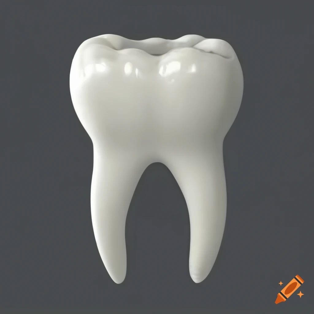 Close up of a 3d tooth on Craiyon