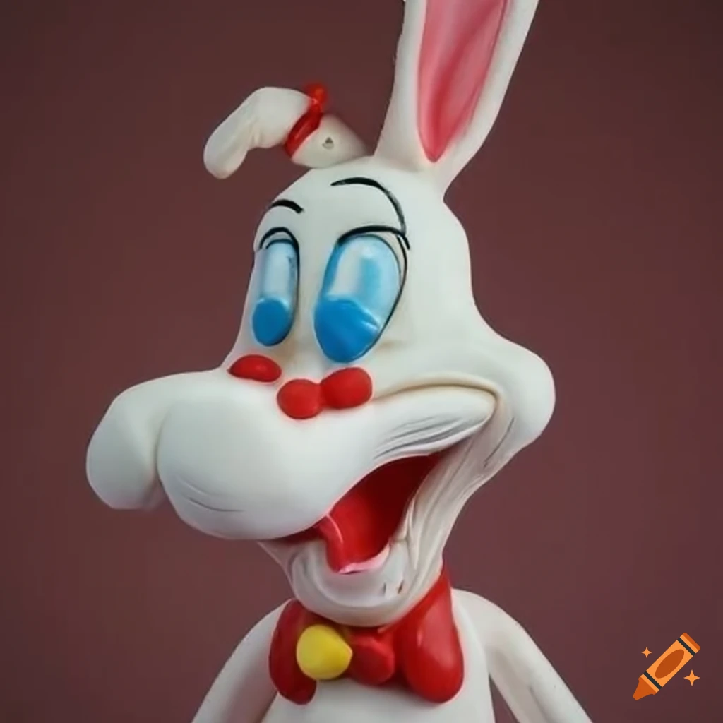 Roger rabbit head sculpted from plasticine on Craiyon