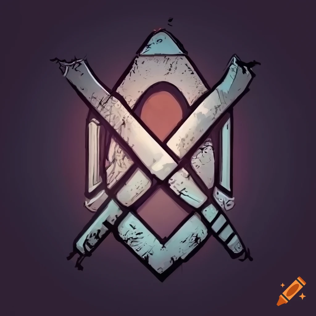 Minimalistic old-school rpg stronghold logo banner on Craiyon