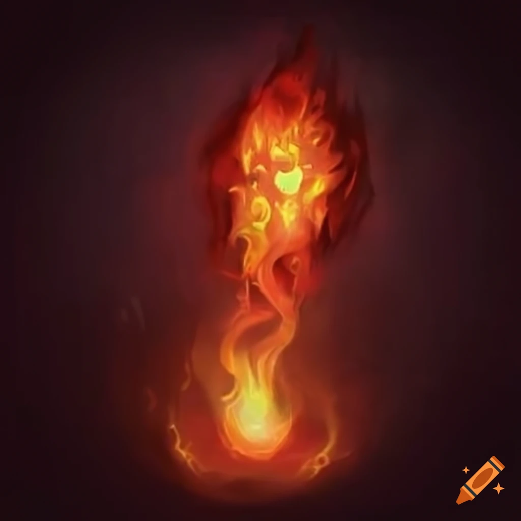 Fireball spell in fantasy art style on Craiyon