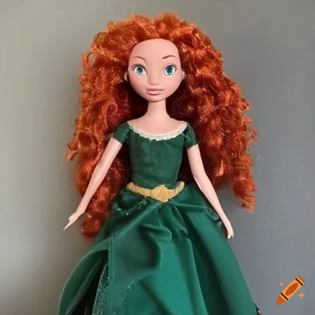 Princess merida baddie doll in dark green dress on Craiyon