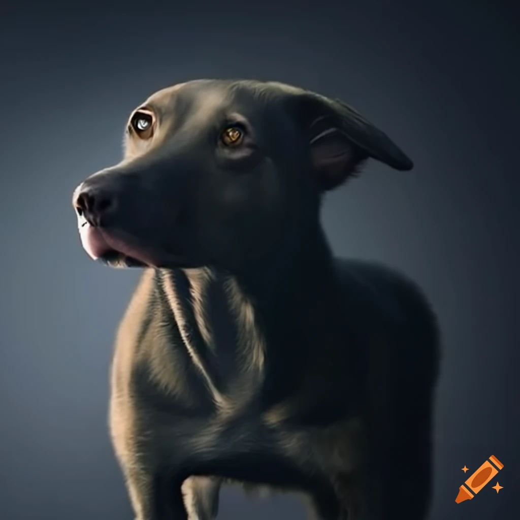Digital artwork of a human transforming into a canine form on Craiyon