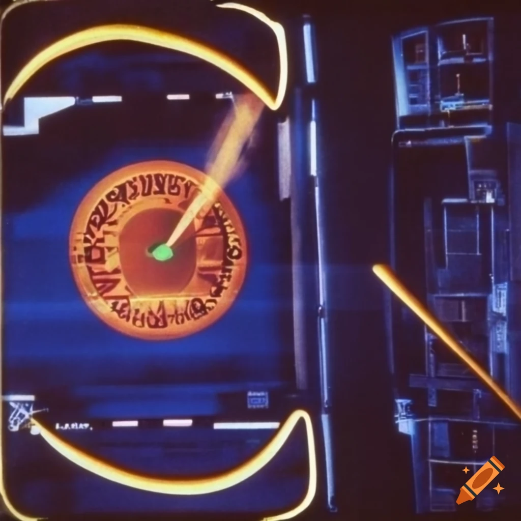 Vintage 1970's computer image corporation graphics of a laser clock on ...