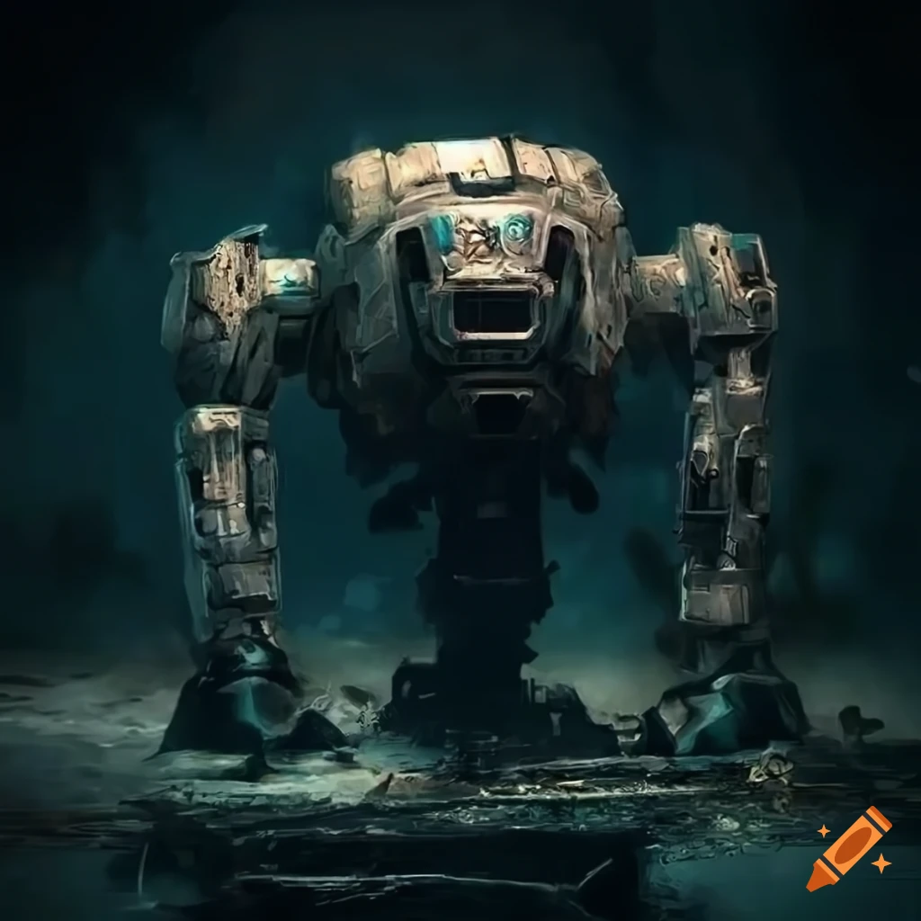 Floating canvas wrap of stunning beautiful mech 🖤 on Craiyon