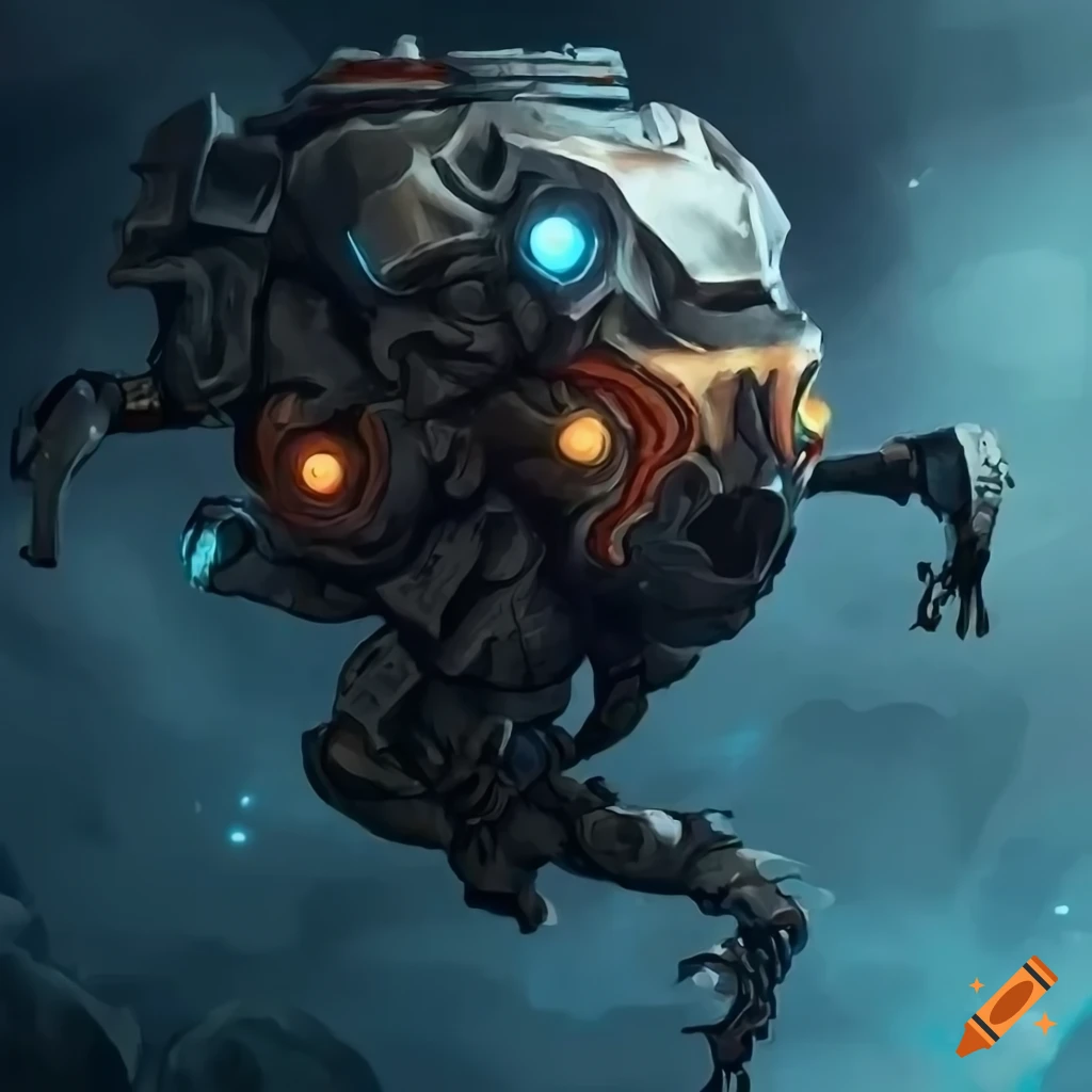 Floating canvas wrap of a stunning beautiful mech on Craiyon