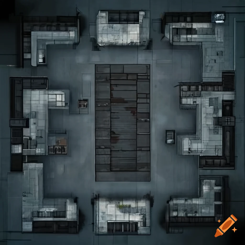 Modern detailed corporate office battlemap on Craiyon