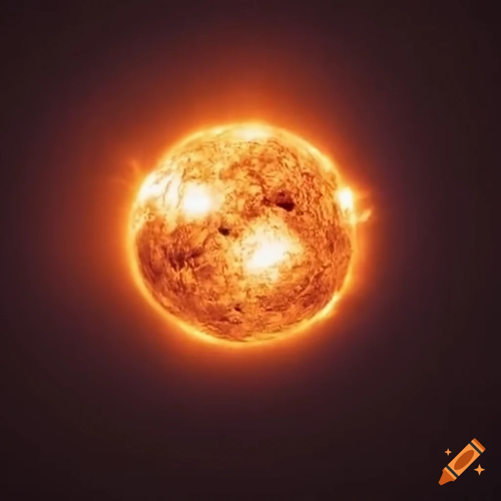 Sun burning in outer space on Craiyon