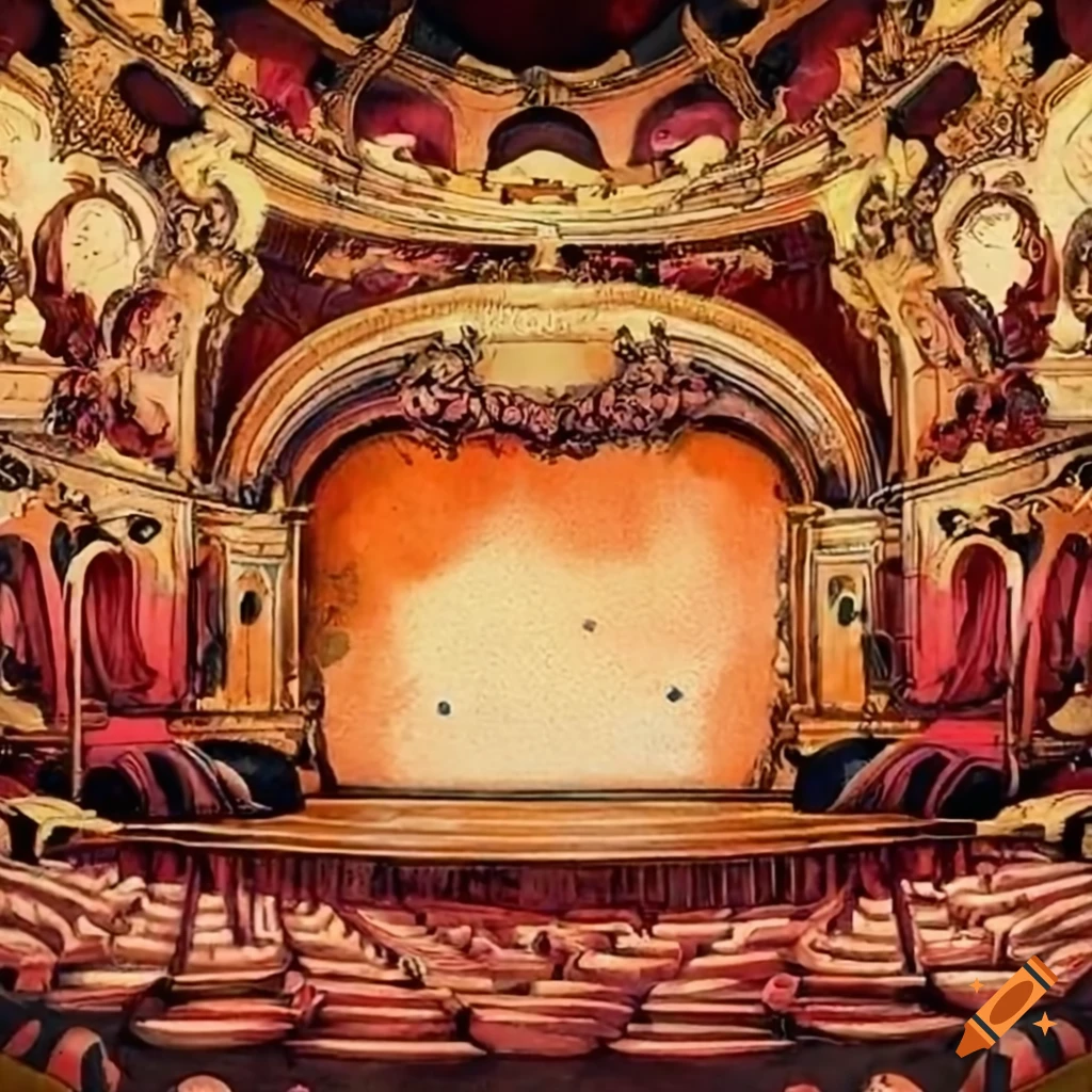 Classical theater stage on Craiyon