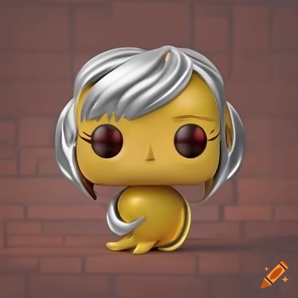 Colorful funko pop figure with red gemstones and a terracotta brick ...