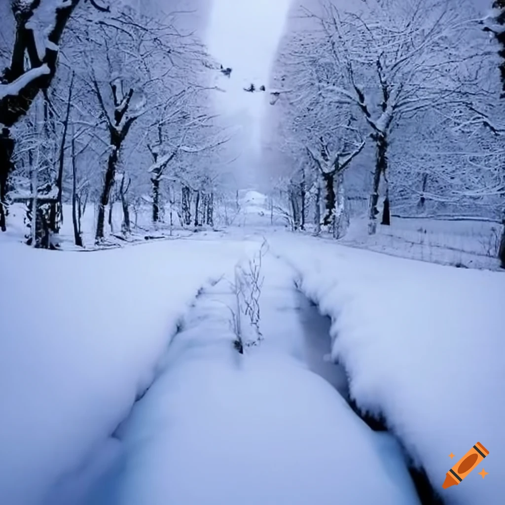 Heavy snowfall on Craiyon