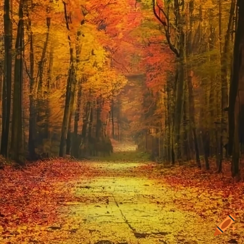 Gallant knight embarking on an epic journey through a colorful autumn ...