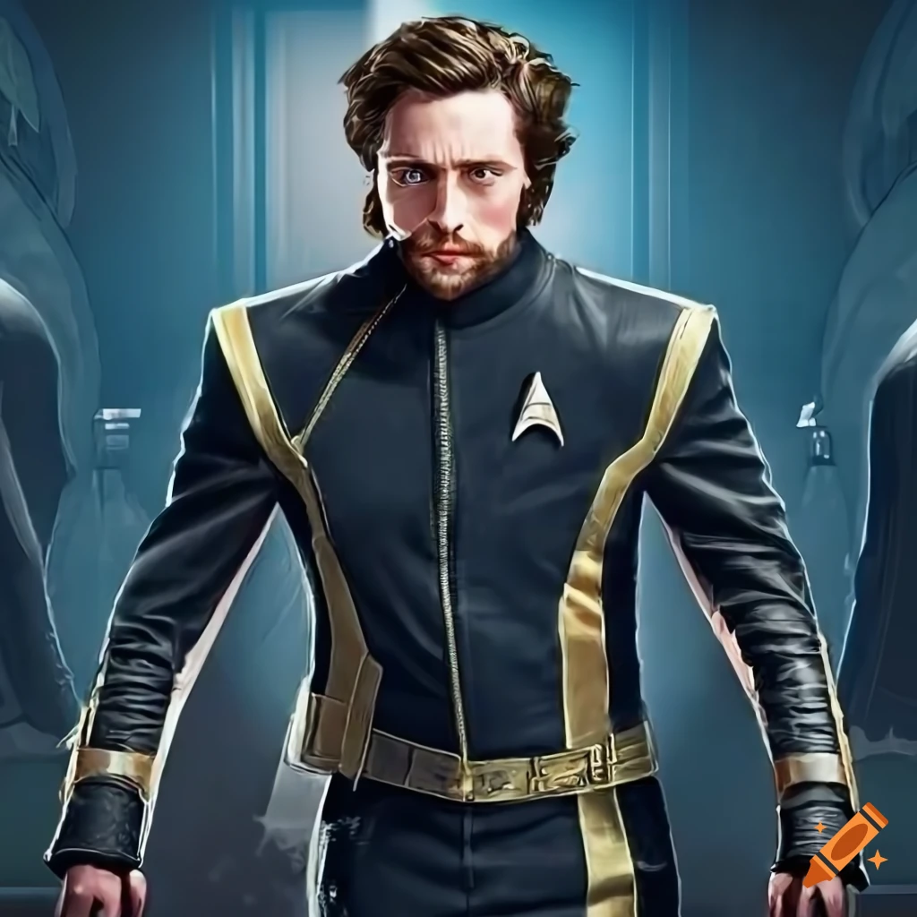 Aaron Taylor-Johnson as Starship captain in Disney Star Wars style on ...