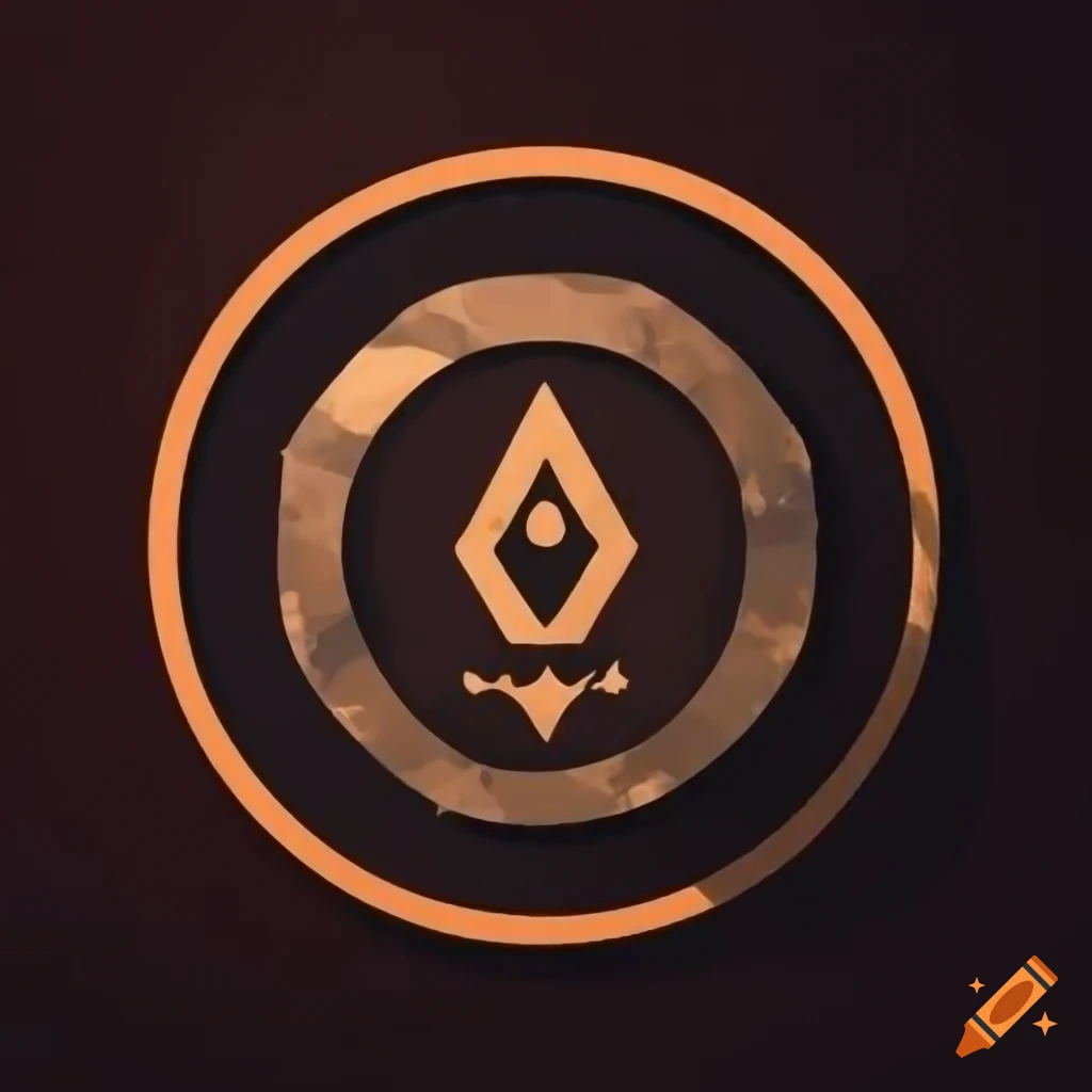 Minimalistic old-school rpg stronghold logo in a circle banner design ...