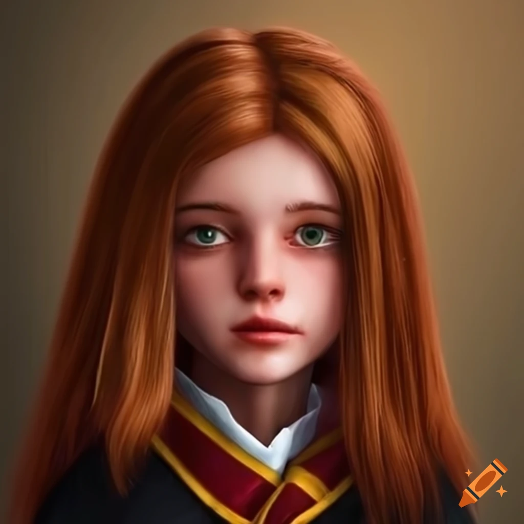 Girl with auburn hair in Gryffindor Hogwarts robes casting a spell on ...