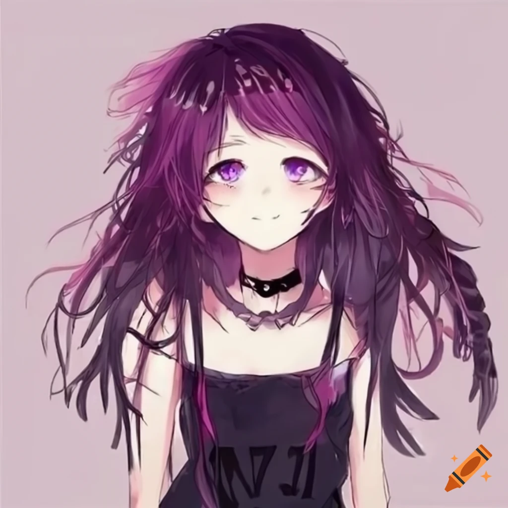 Emo girl anime character on Craiyon