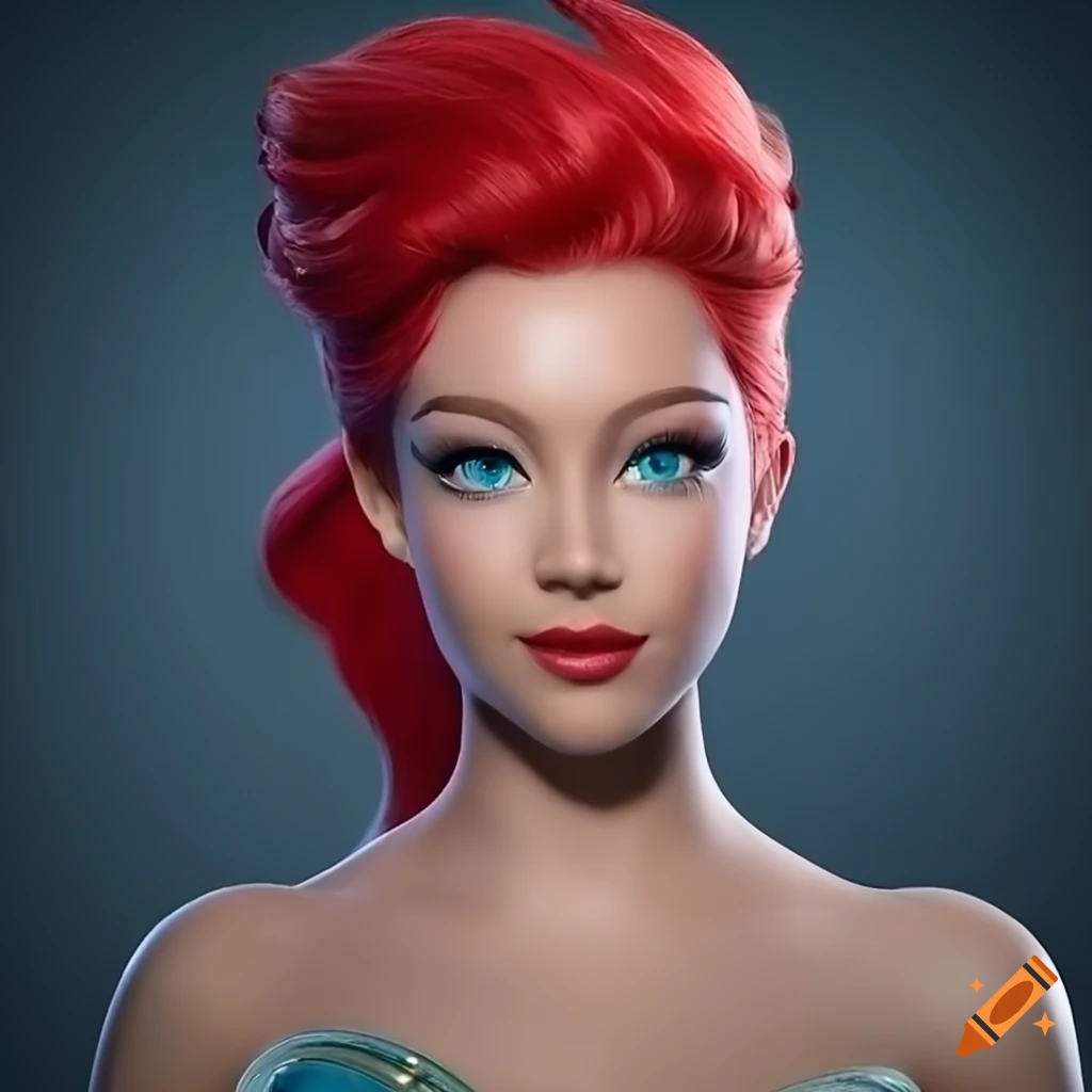 Hyper-realistic ariel from the little mermaid in 4k resolution with ...