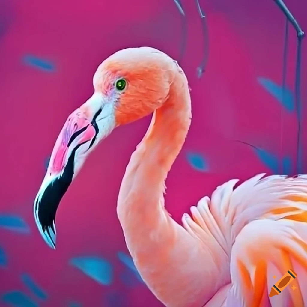 Flamingos displaying unique transportation skills on Craiyon