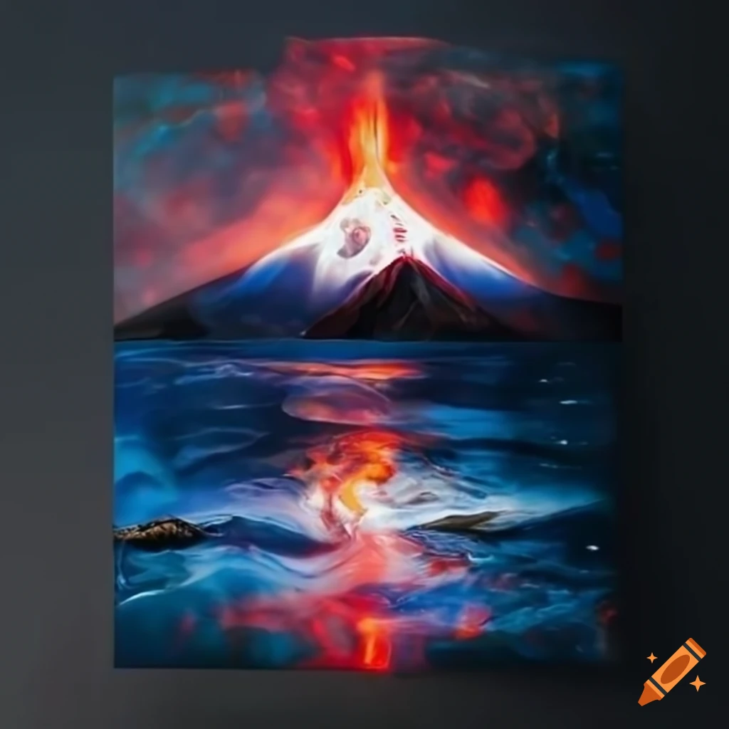 Floating canvas wrap with stunning explosion glass art on Craiyon