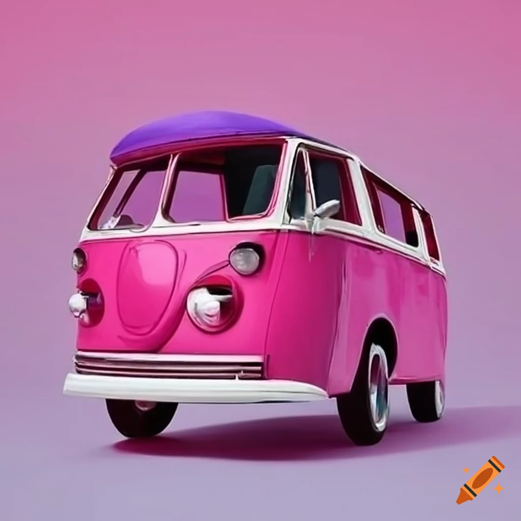 Hot pink van on Craiyon