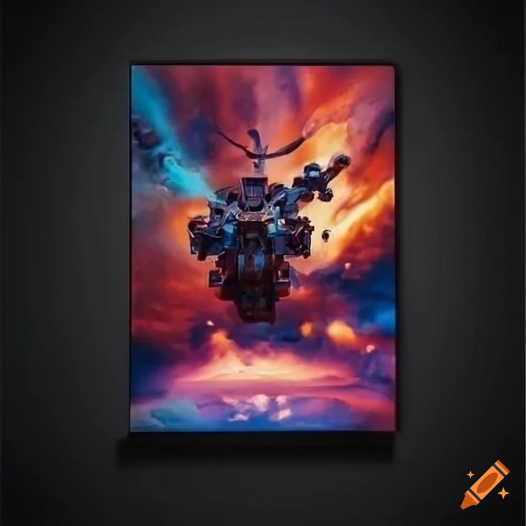 Floating canvas wrap showcasing a stunning and beautiful mech design on ...