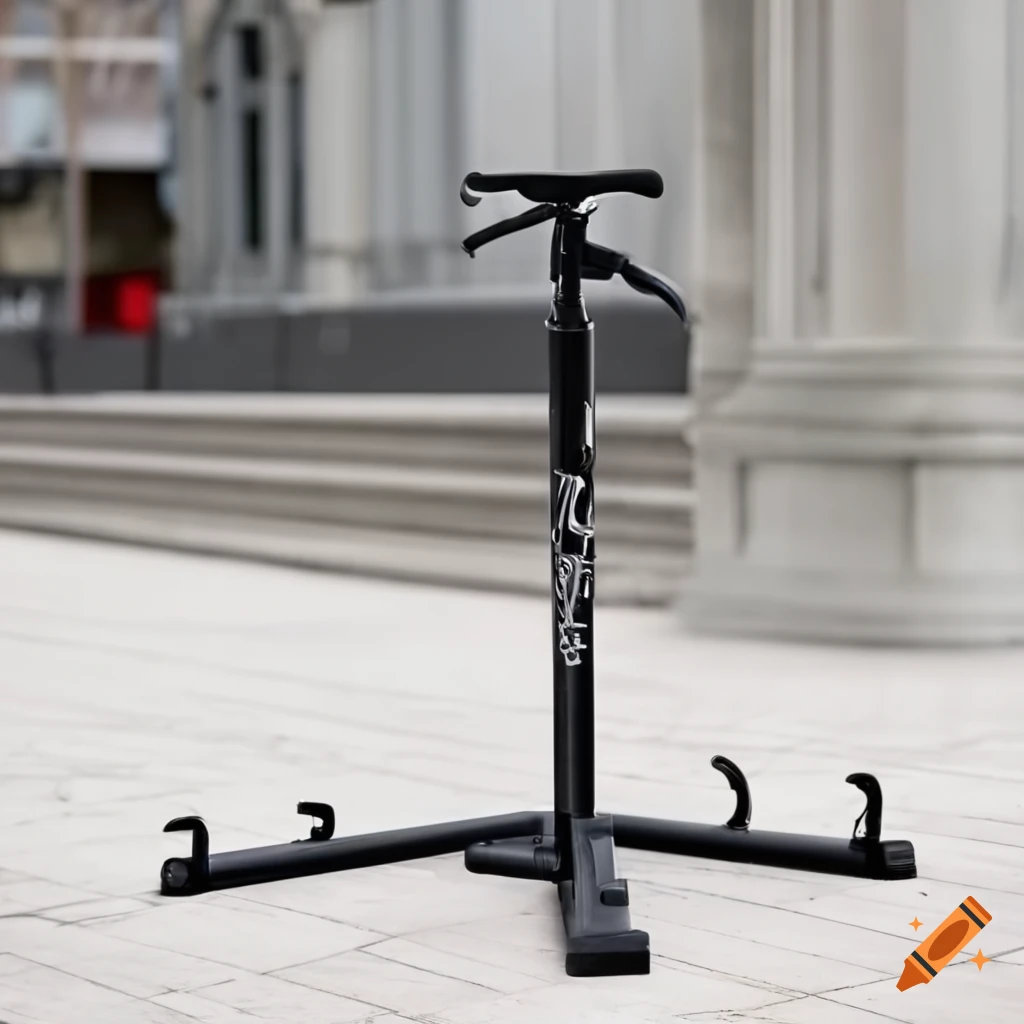 Public floor bike stand for multiple bicycles in a spiral design on Craiyon