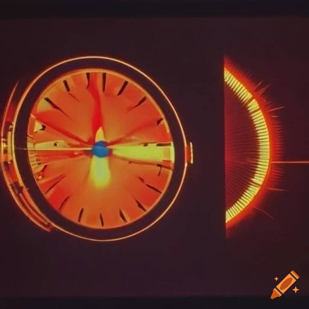 Vintage 1970's computer image corporation laser clock graphics on Craiyon