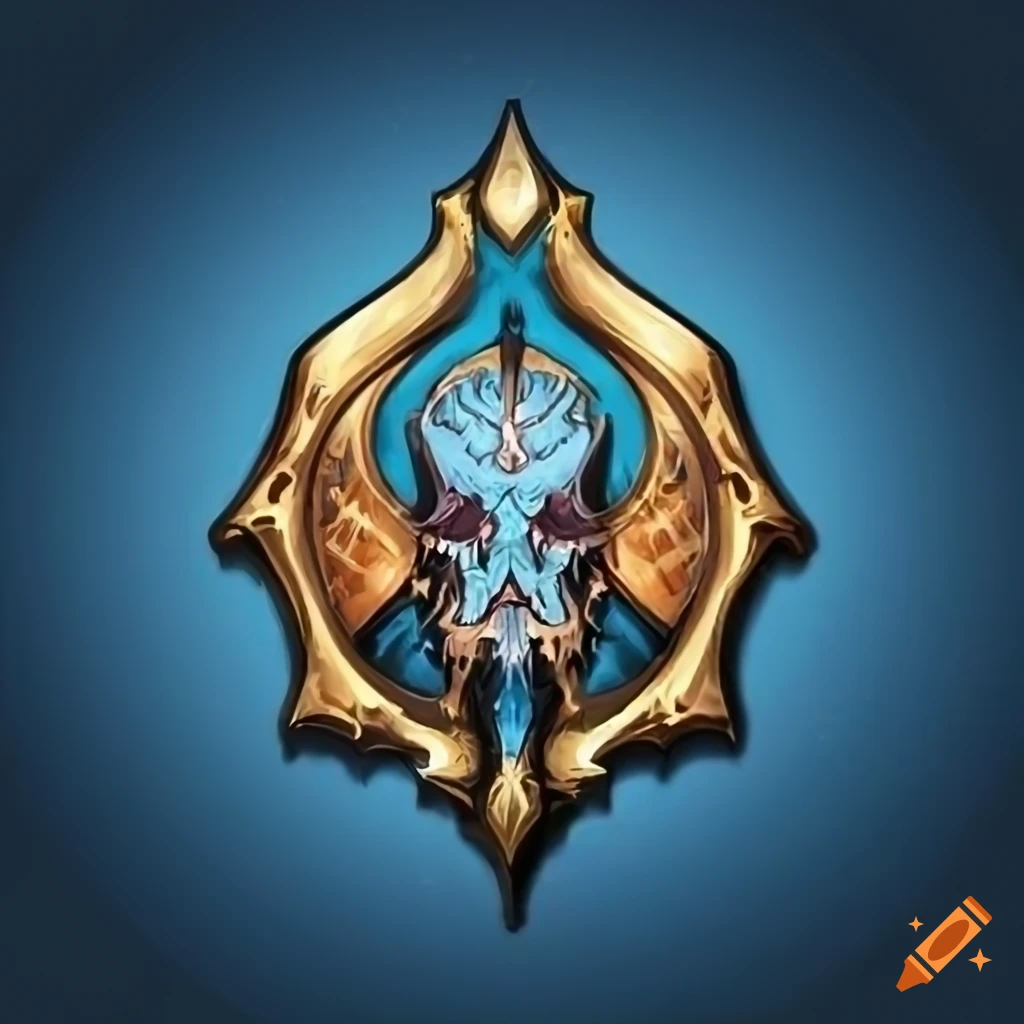 Rpg fantasy flag emblem on blue background on Craiyon