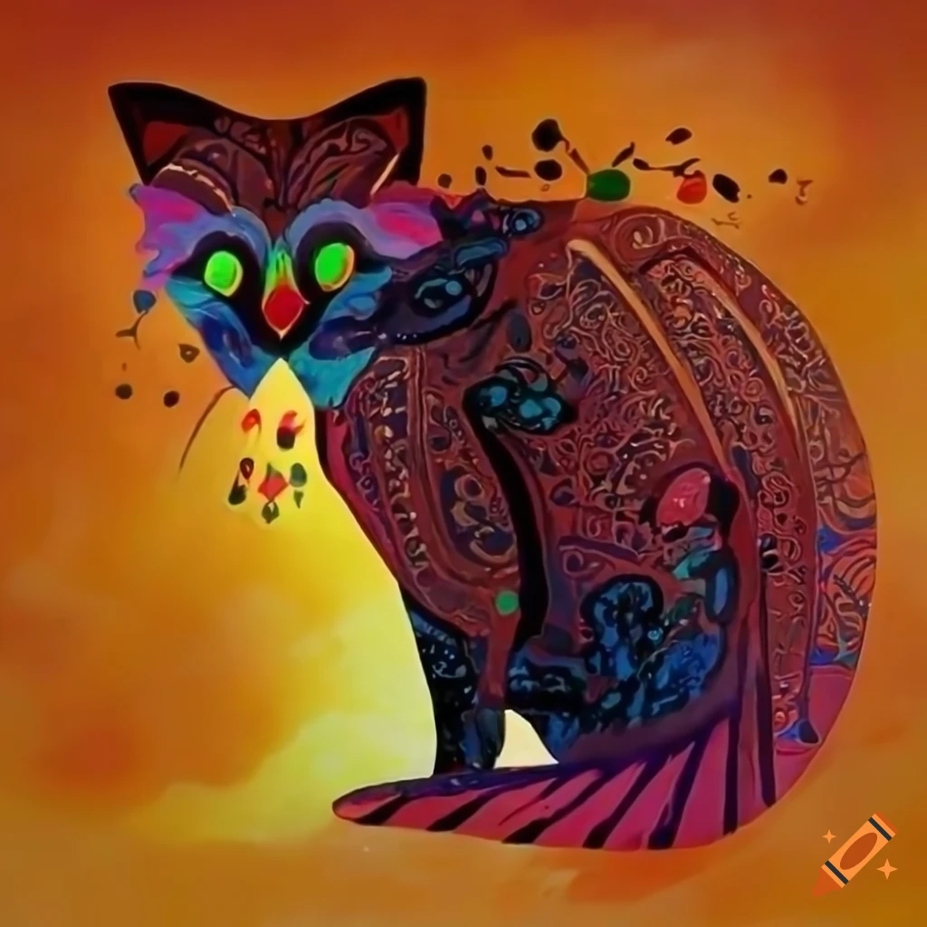 Abstract primitive art cosmos animals on Craiyon