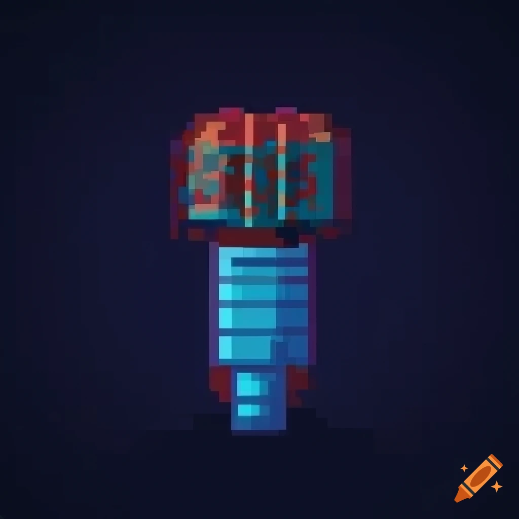 Pixel art of a wire plug with dithering technique on Craiyon