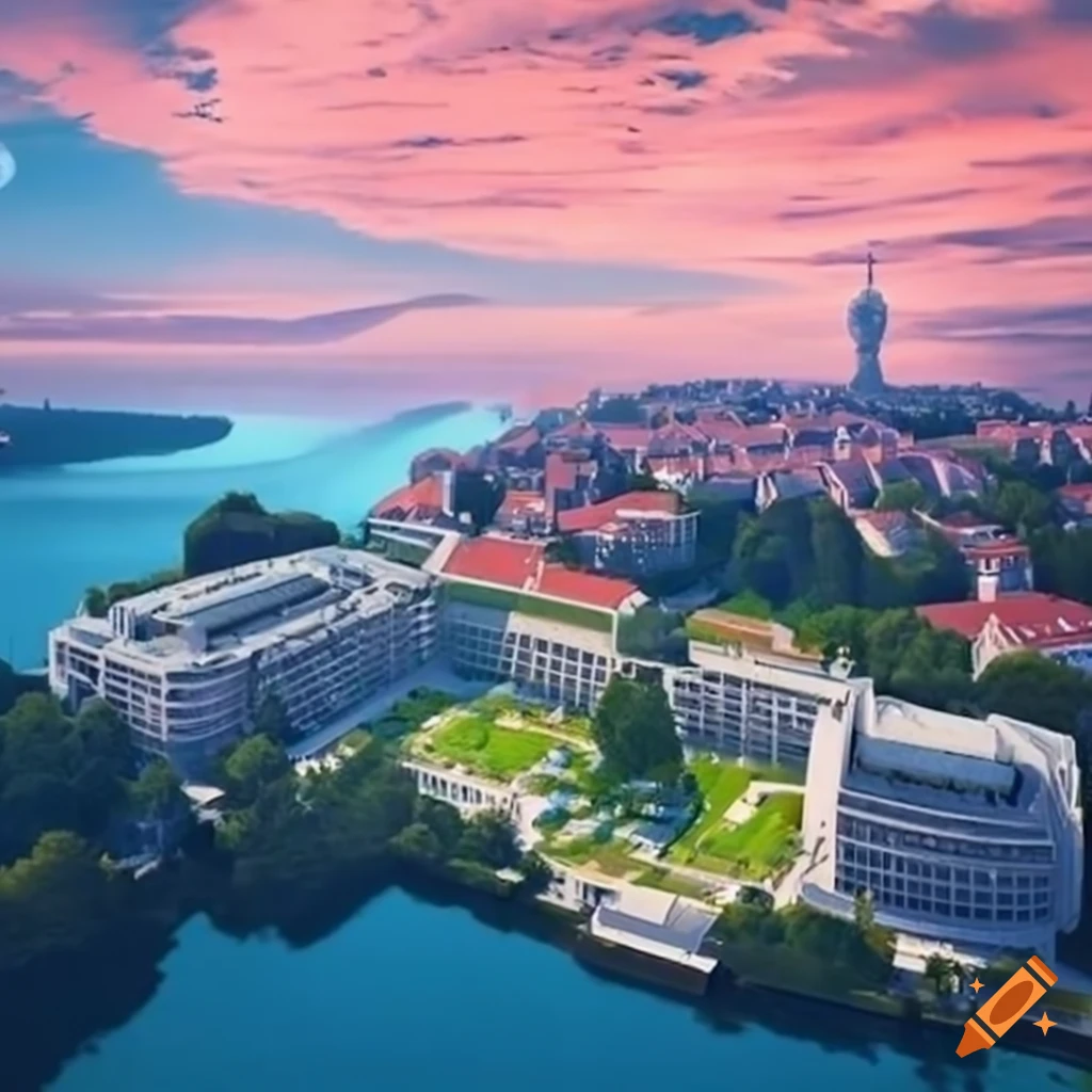 Bogazici university's futuristic campus with students and advanced ...